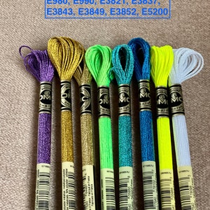 DMC 317W Light Effects Thread / 8 Skeins of DMC Light Effects, 32 ...