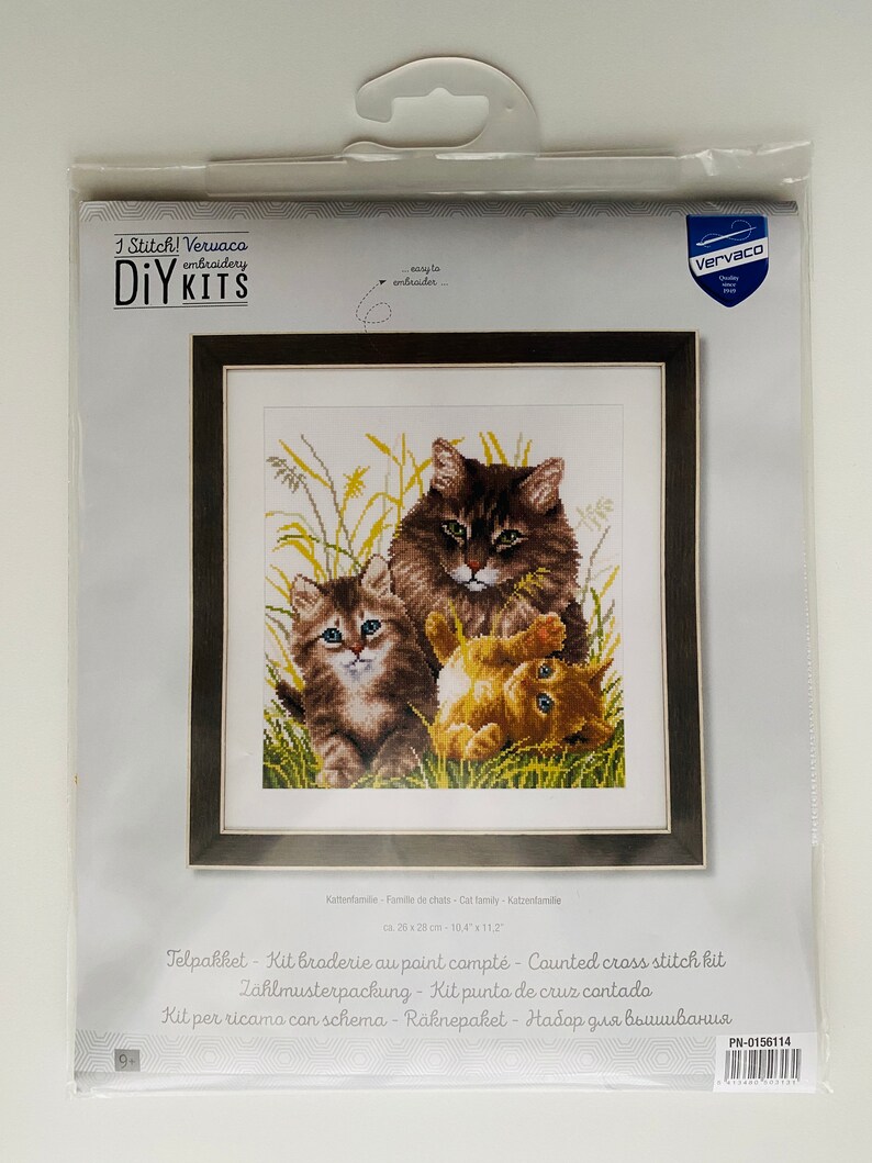 Vervaco / PN-0156114 Cat Family / Cross Stitch Kit - Etsy