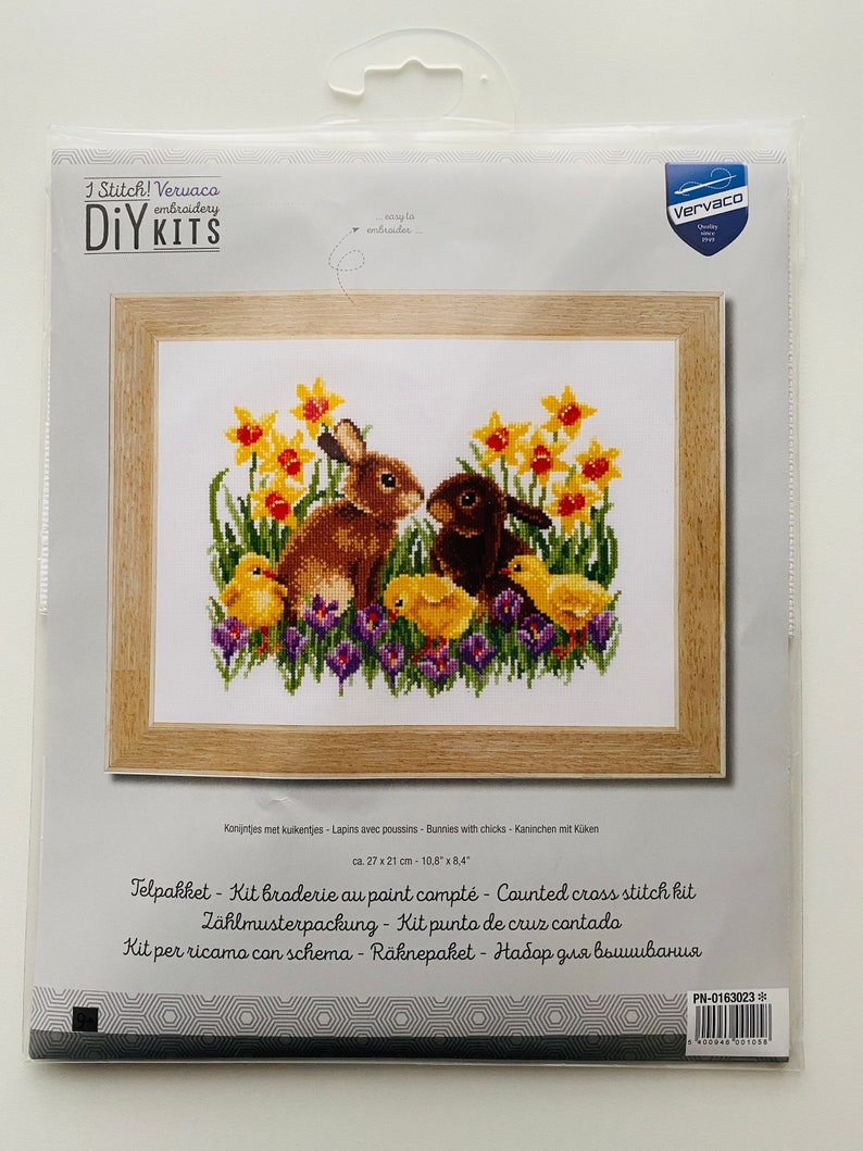 Vervaco / PN-0163023 Bunnies With Chicks / Cross Stitch Kit - Etsy
