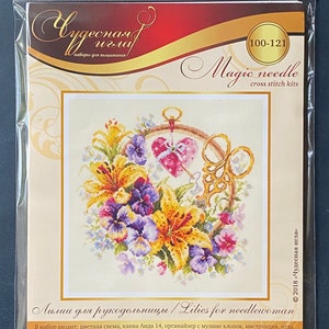 Magic Needle / 100-121 Lilies for Needlewoman 25x25 Cm / Cross Stitch ...