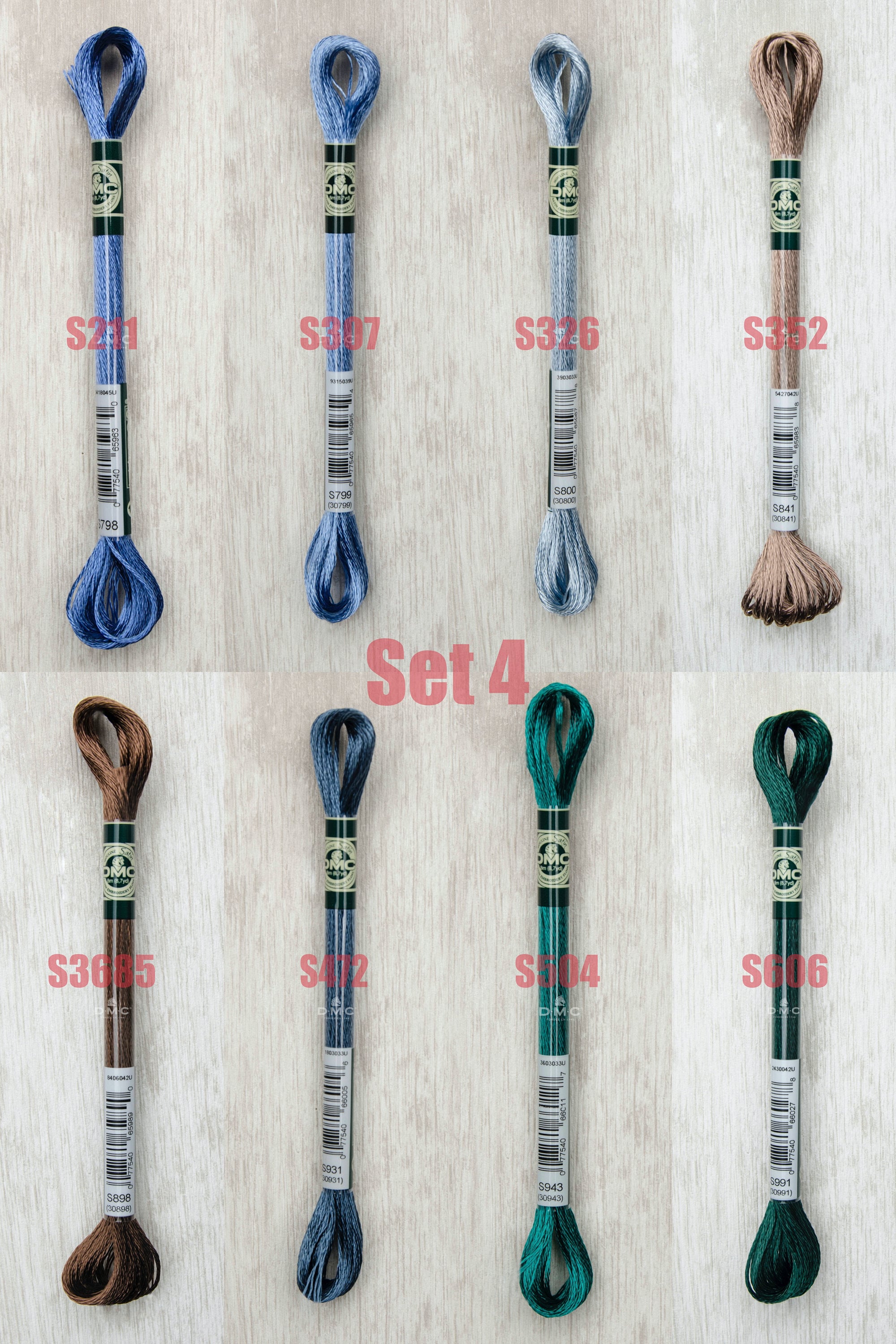 DMC 1008F Satin Thread / 6 or 8 Skeins of DMC Satin in a Set | Etsy