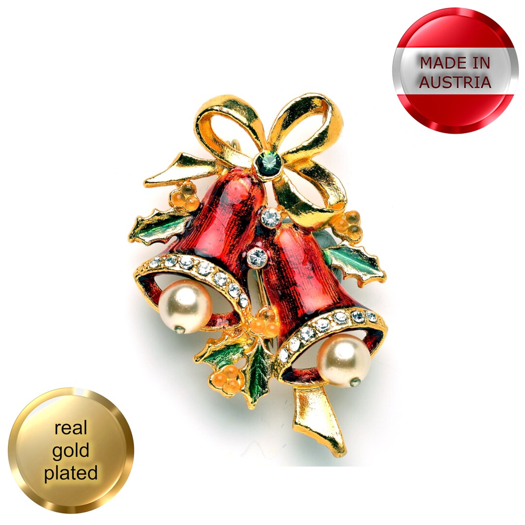 Christmas Bell Brooch 1814EMGO ___/ Christmas Decorations Christmas ...