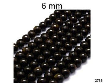 Gold Shimmer Obsidian Beads - Etsy