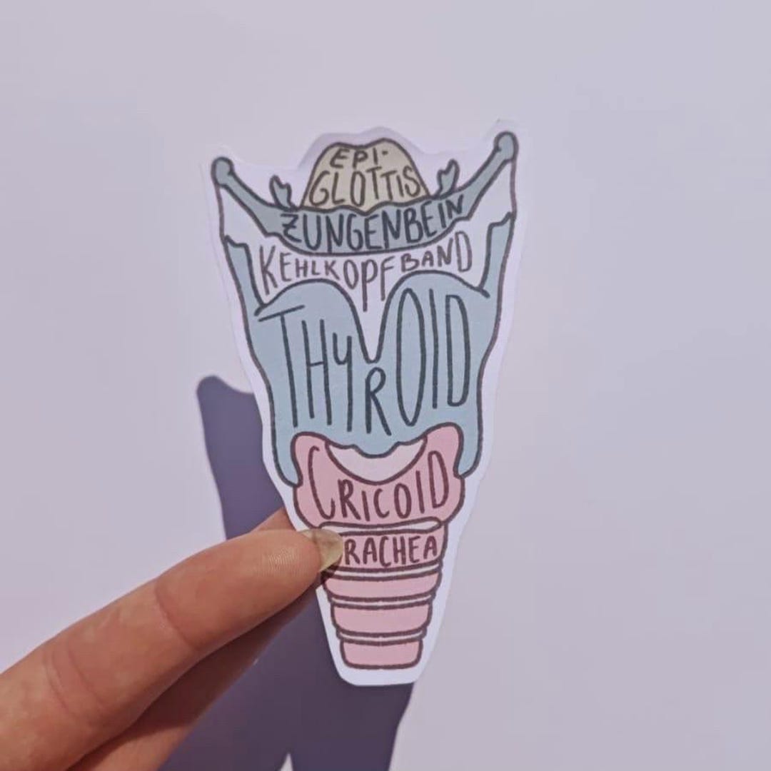Larynx Anatomy Sticker Speech Therapy Clinical Linguistics Gift Office ...