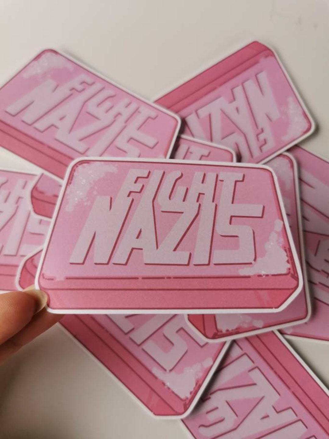 Fight Nazis fight Club Paper/vinyl Sticker - Etsy