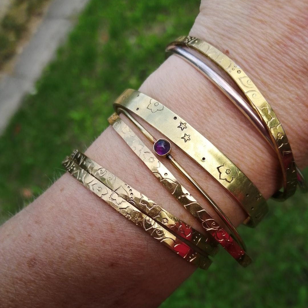 Stackable Bangles Thin and Adjustable Bangles Ethnic Bangle ...