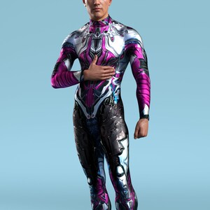 Purple Cyber Costumes, Armour Costume Men, Robot Festival Costume ...