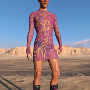 Transparent Short Dress for Men, Sheer Short Festival Dress for Men ...
