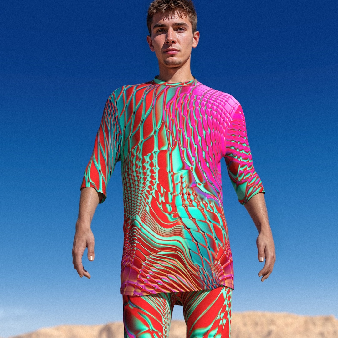 Male Festival Clothing, Rave Set for Men, Male Festival Costume, Trippy ...