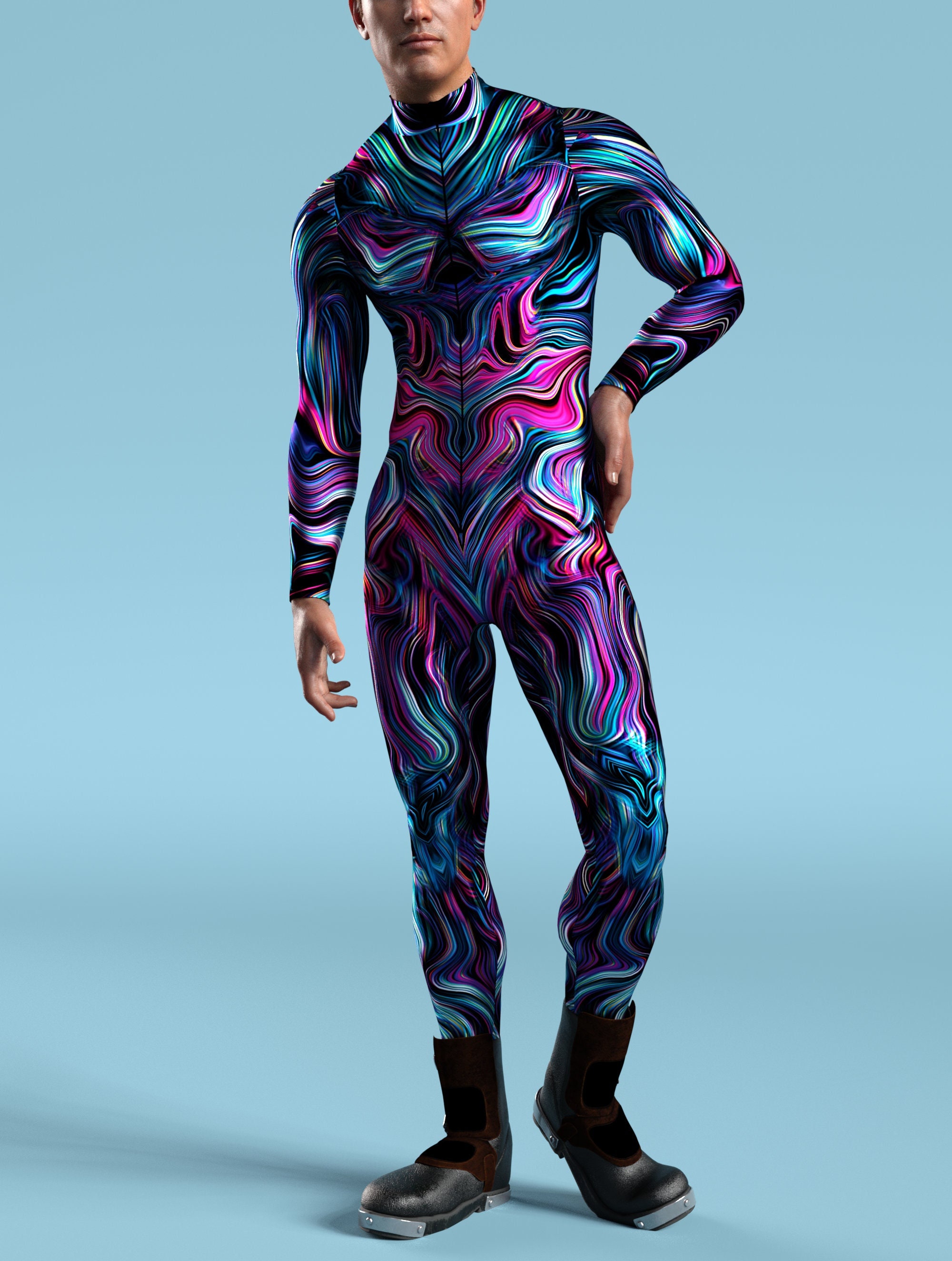 Lycra Spandex Bodysuit Men