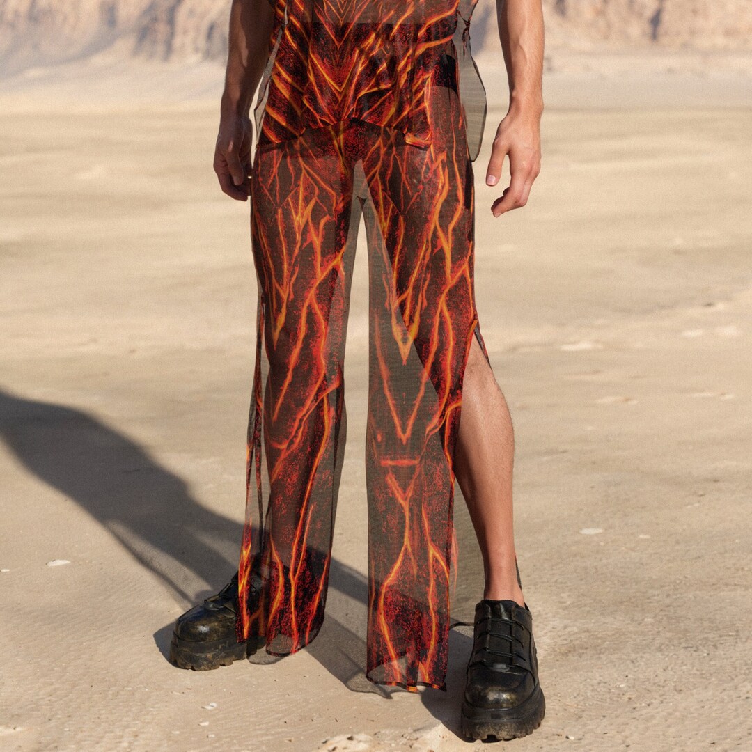 Rave Mesh Male Pants, Festival Mesh Pants, Performance UV Pants, Mesh ...