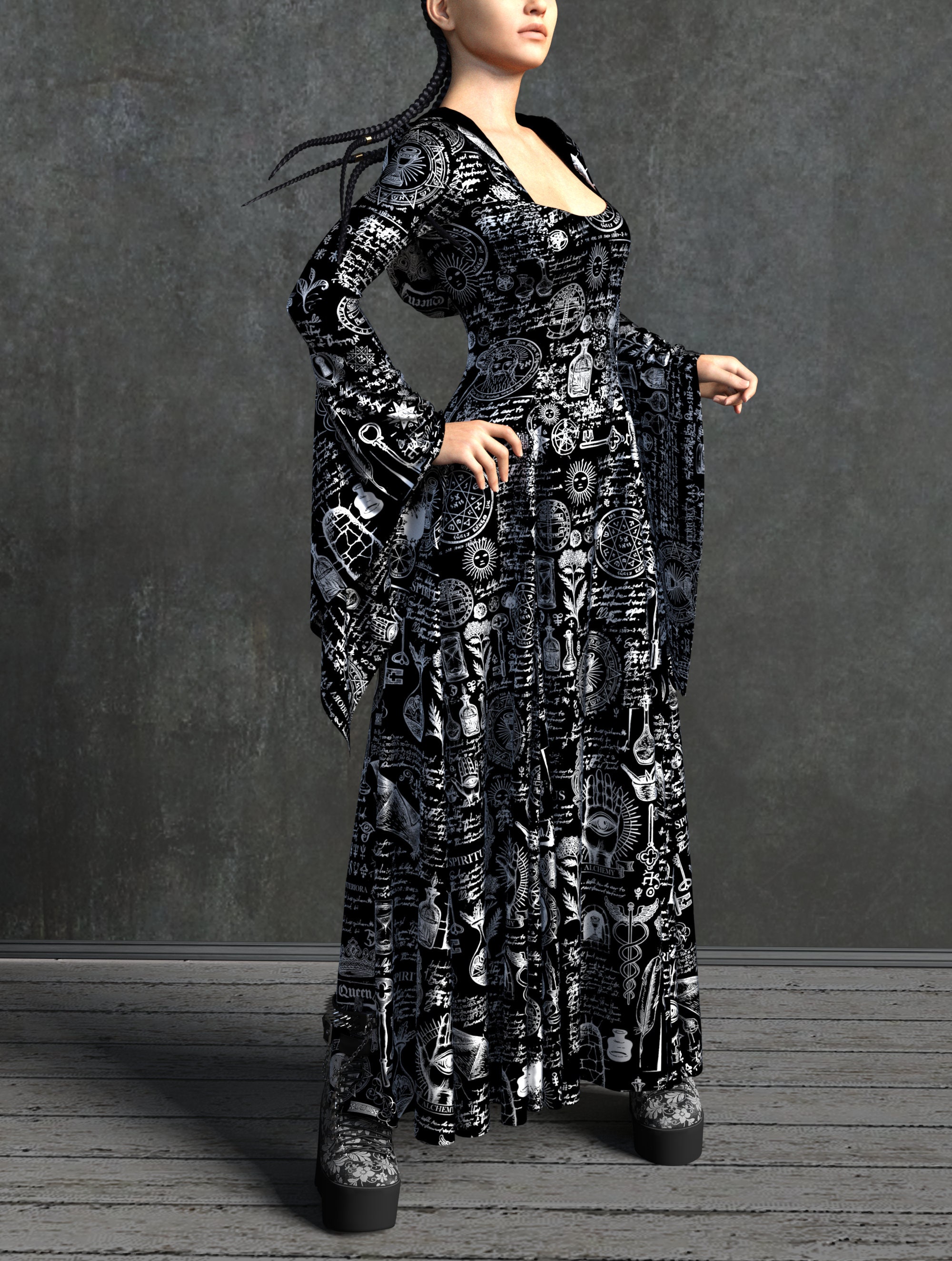 Occult Costume Women Black Dress Women Witch Dress Women - Etsy