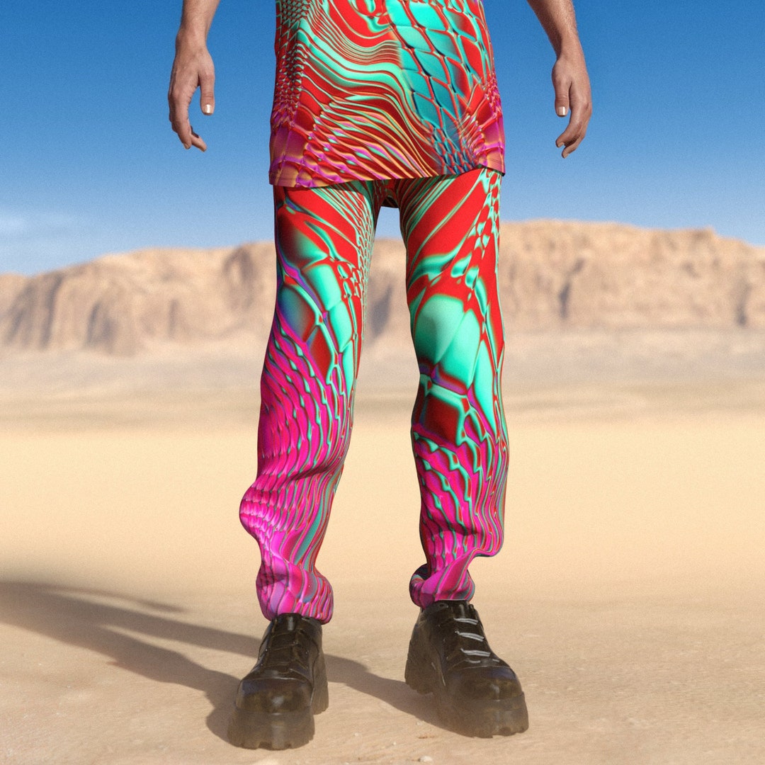 Festival Pants Men, Male Psychedelic Pants, Male Rave Pants, Trippy ...