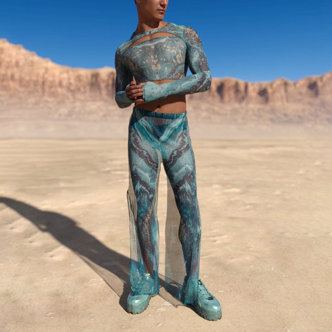 Festival Mesh Top, Transparent Rave Top, Performance Men Top, Festival ...