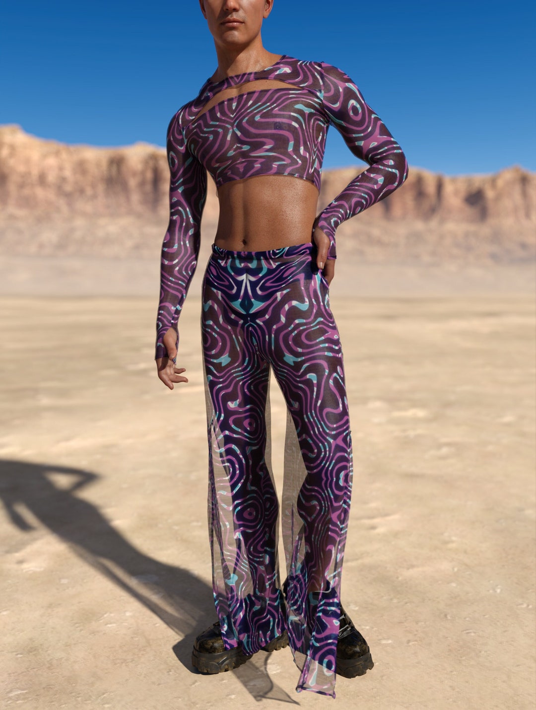 Rave Male Top, Festival Mesh Top, Transparent Rave Top, Music Festival ...