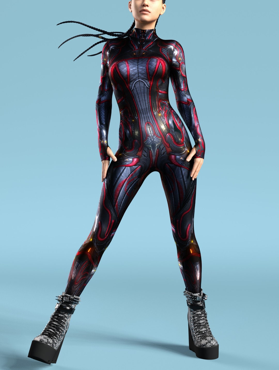 Cyber Costume Women, Cyborg Costume Women, Rave Bodysuit, Festival ...