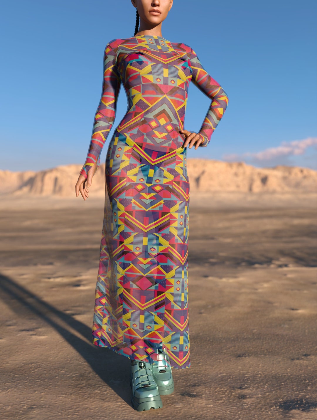 Festival Sheer Long Dress for Women, Rave Sheer Side Cut Dress for ...