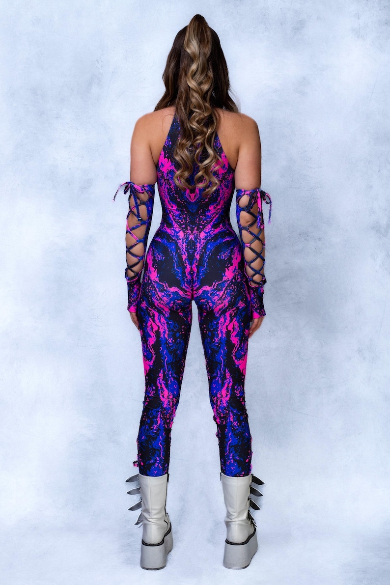 UV Rave Jumpsuit: Psychedelic Cutout Festival Outfit - Etsy