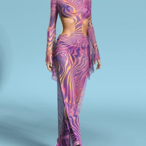 Transparent Festival Long Dress for Women, Womens Sheer Rave Cutout ...