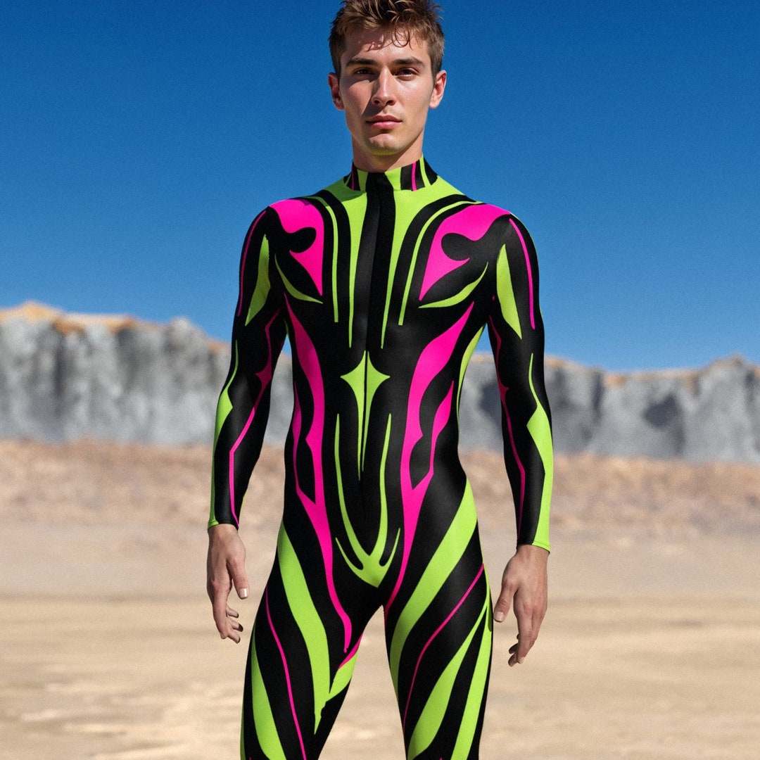 UV Reactive Costume Man, Performance Costume Man, Festival Costumes Men ...