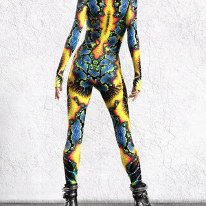 UV Reactive Costume, Neon Sexy Bodysuit Woman, Halloween Outfit for ...