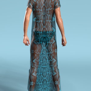 Male Sheer Festival Dust Collar Dress, Rave Sheer Dress for Men ...