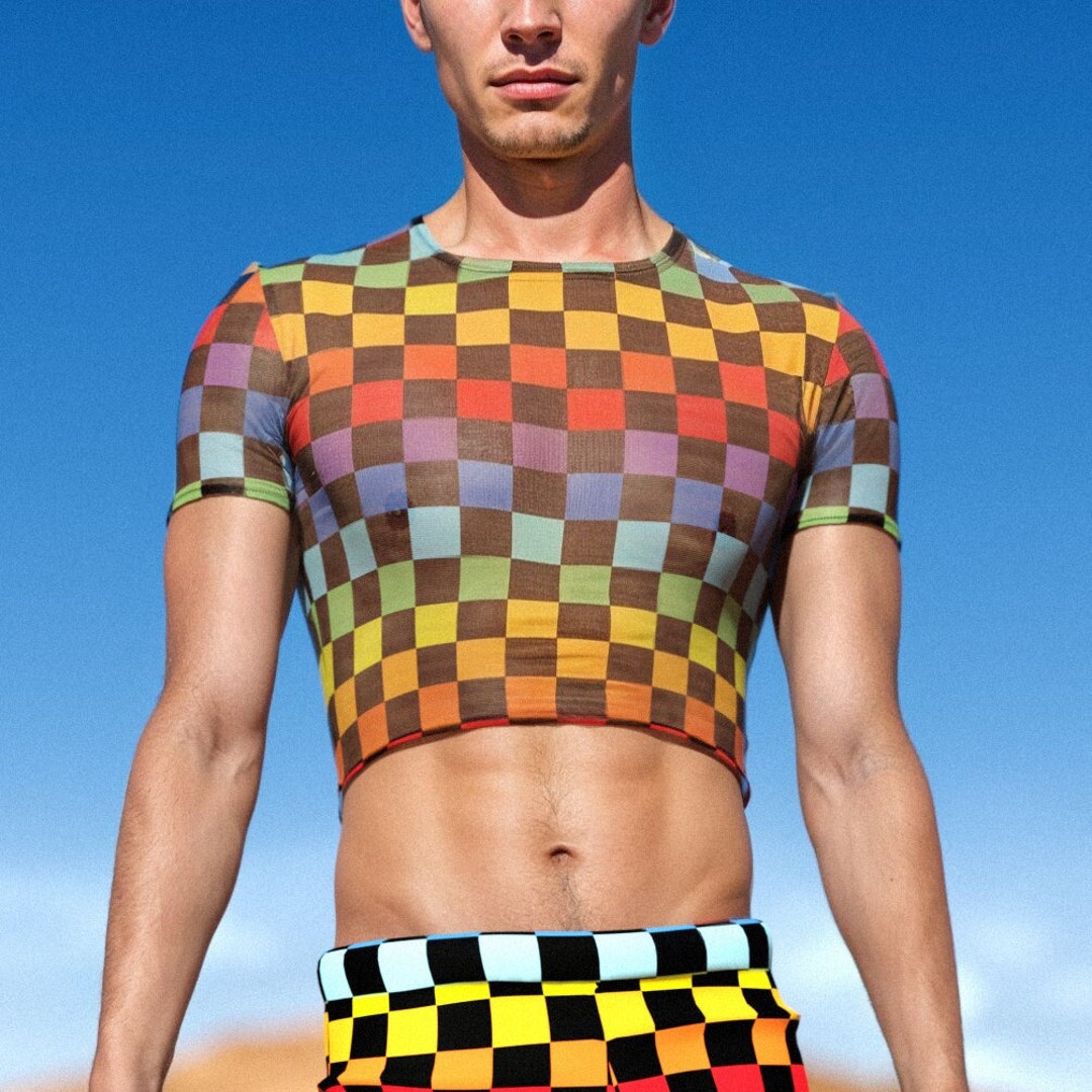 Men Rainbow Top, Rainbow Man Top, Mesh Pride Top, Pride Top, Mesh Top ...