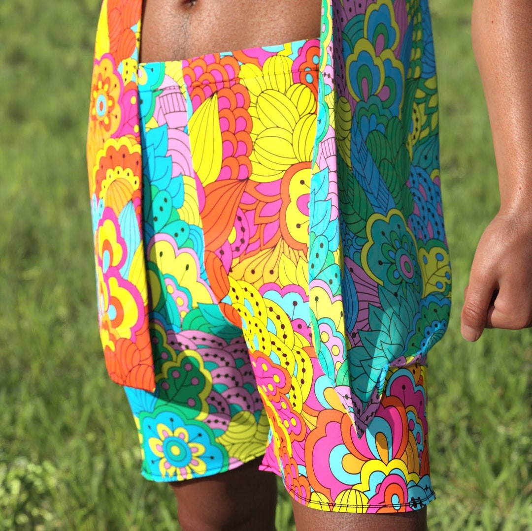 Trippy Hippie Shorts, Disco Rave Shorts, Psychedelic Male Shorts ...