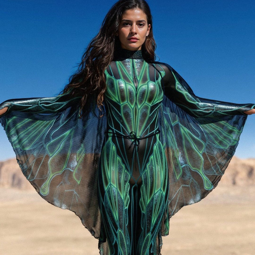 Green Costume Wings Set: Soaring Alchemy Festival Outfit - Etsy