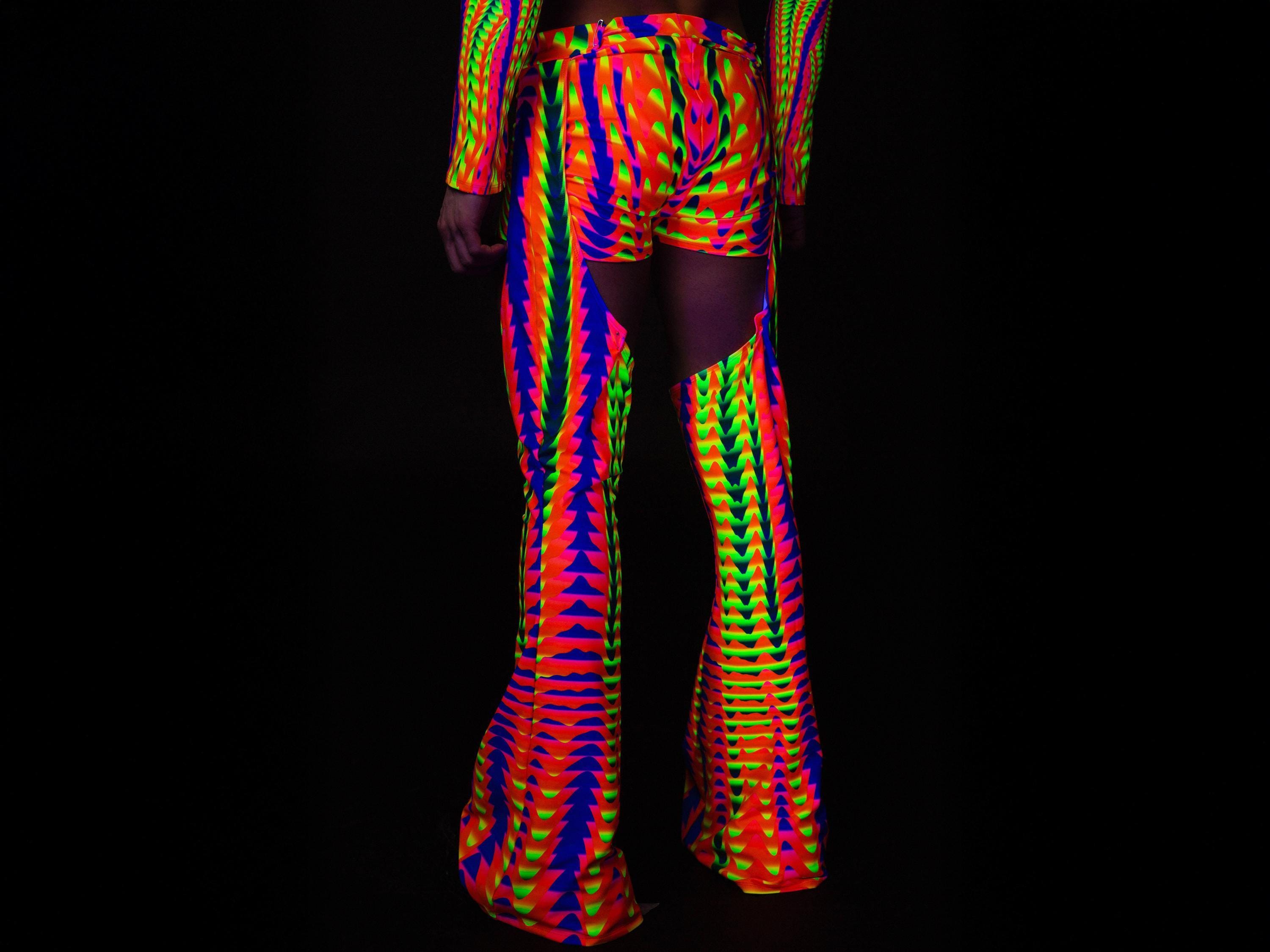 UV Reactive Male Chaps: Festival Rave Bell Bottom Pants - Etsy