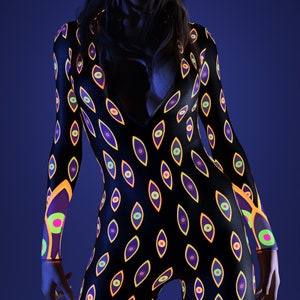 Neon Hippie Low Cut Costume,, UV Light Costume, Cutout Trippy Costume ...