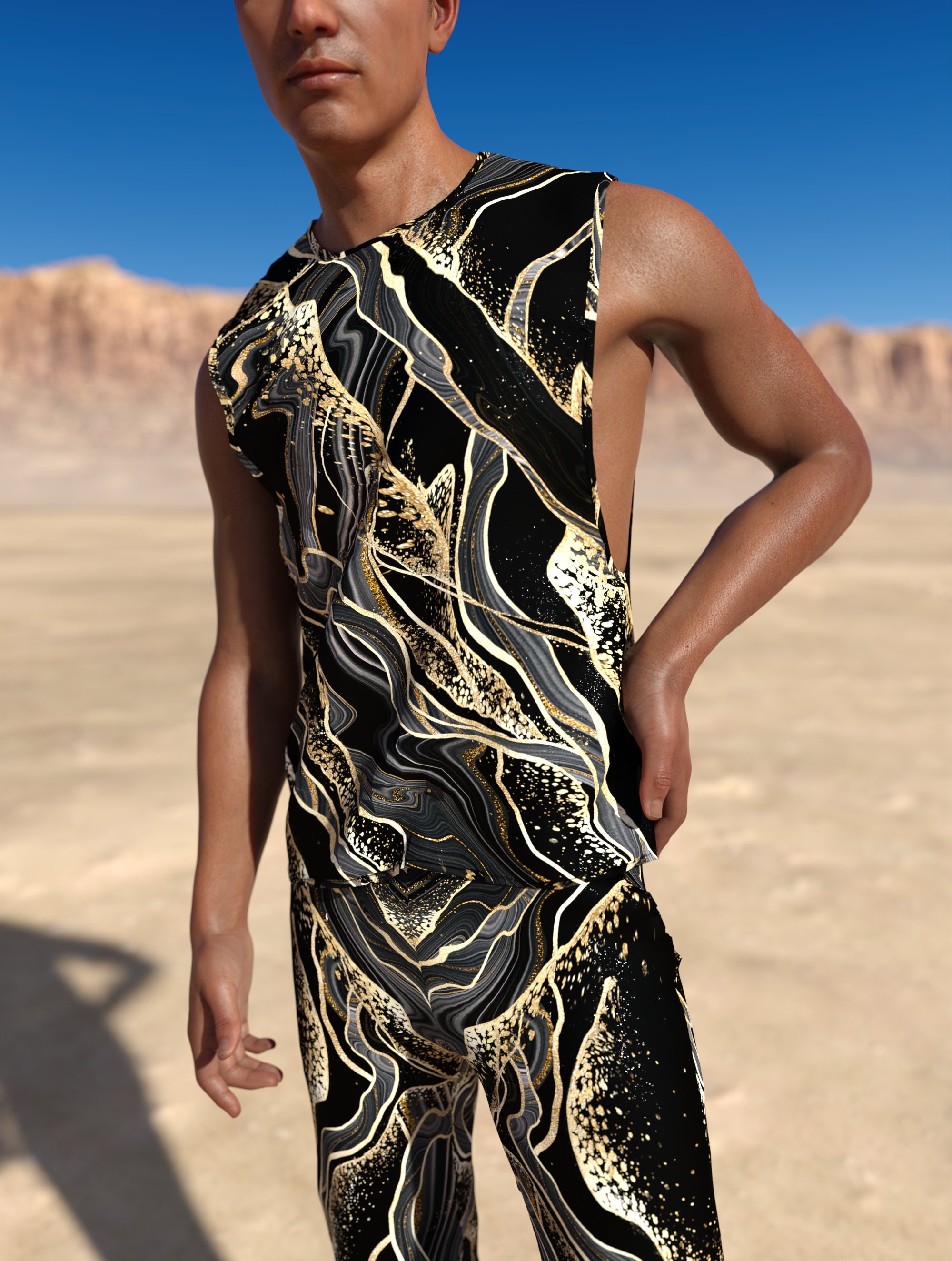 Male Rave Top, Festival Mesh Top, Disco Party Rave Top, Performance Men ...