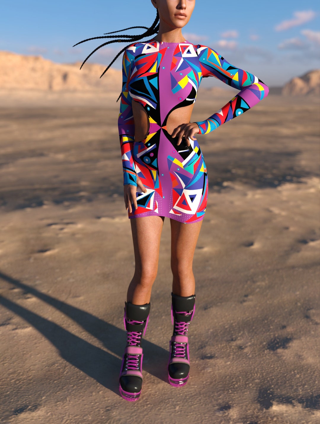 Cutout Rave Dress for Women, Festival Dress for Women, Women Rave ...