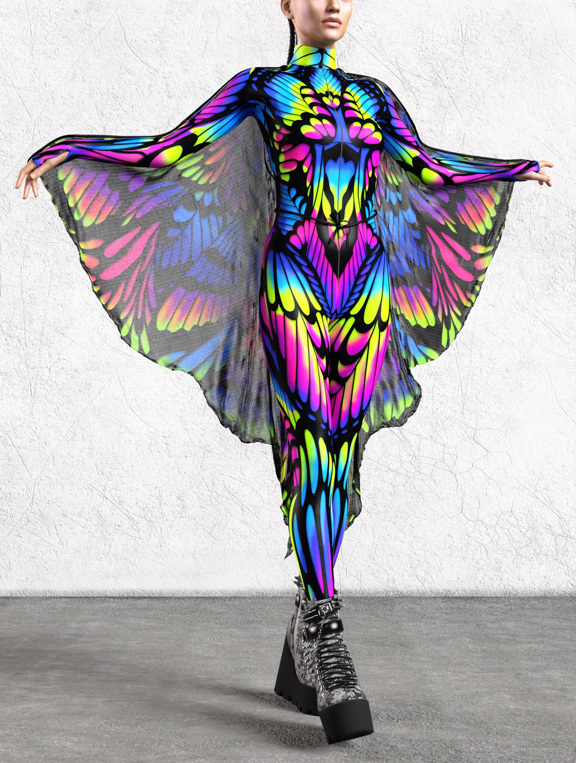 Neon Costume Set, UV Light Outfit, Rave Costume Set Woman, Performance ...