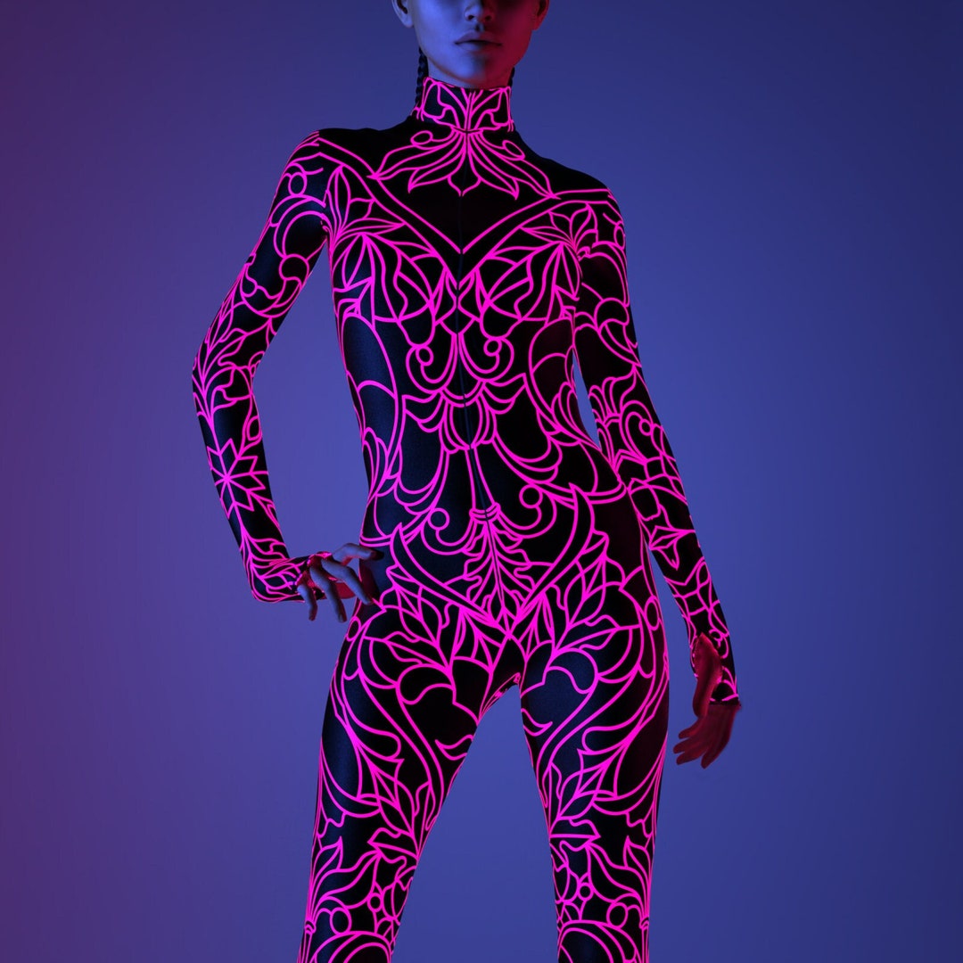 Neon Costume Woman, Performance Sexy Costume, UV Lights Costume ...
