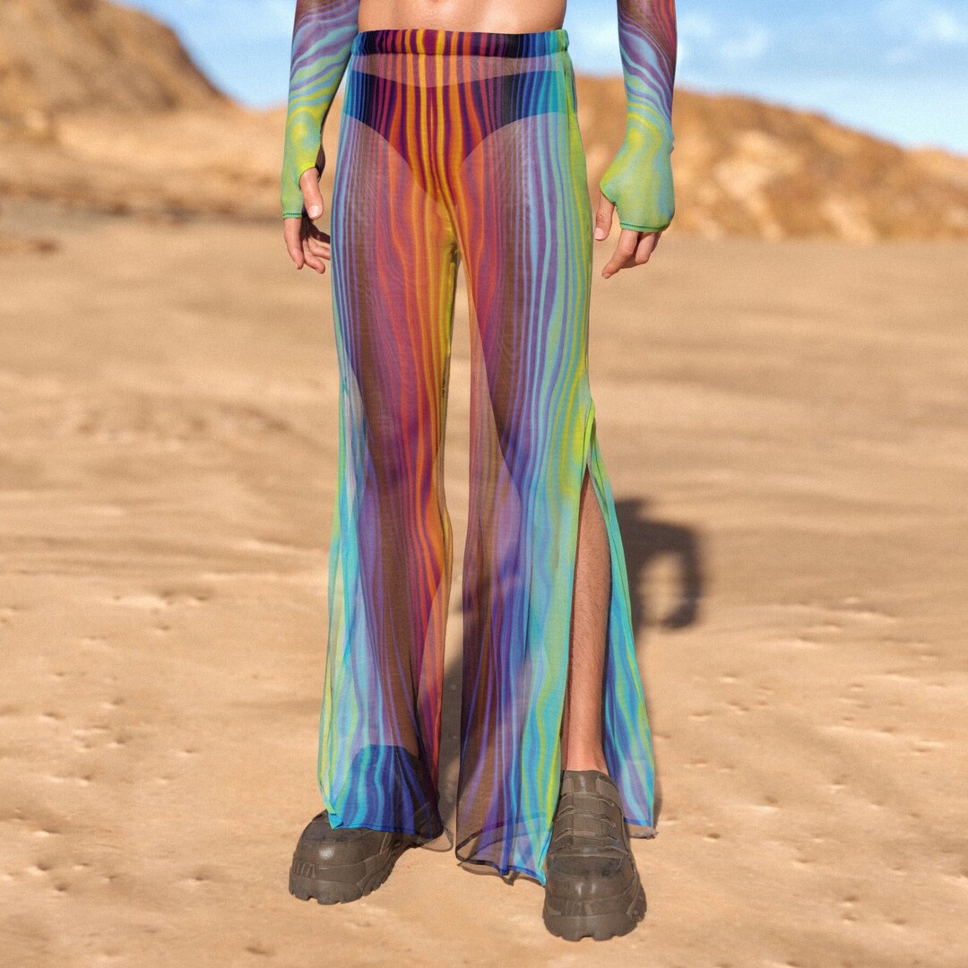 Men Rainbow Pants, Rainbow Man Pants, Male Pride Pants, Festival Men ...