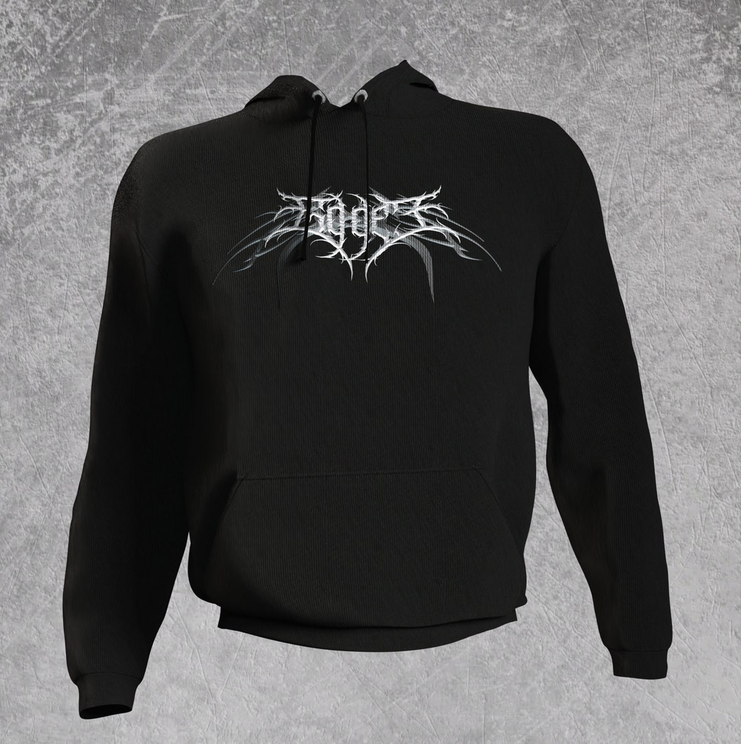 Metal Lettering Hoodie Gen Z Memes Sweatshirt Gothic Hoodie - Etsy