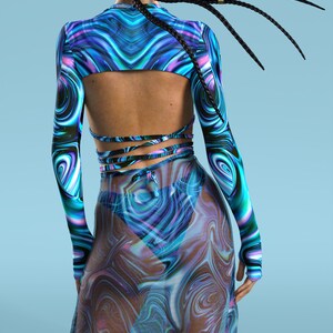 Rave Long Loose Skirt, Rave Mesh Sheer Skirt Cowgirl, Transparent Rave ...