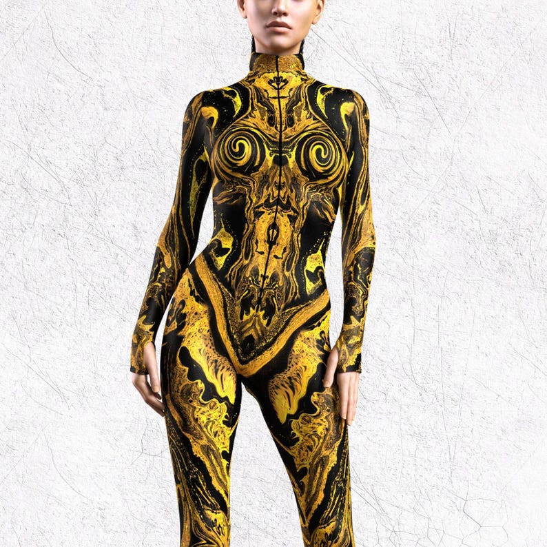 Psychedelic Bodysuit: Gilded Rave Festival Costume - Etsy