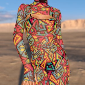 Womens Transparent Rave Shrug Long Dress, Sheer Festival Long Dress for ...