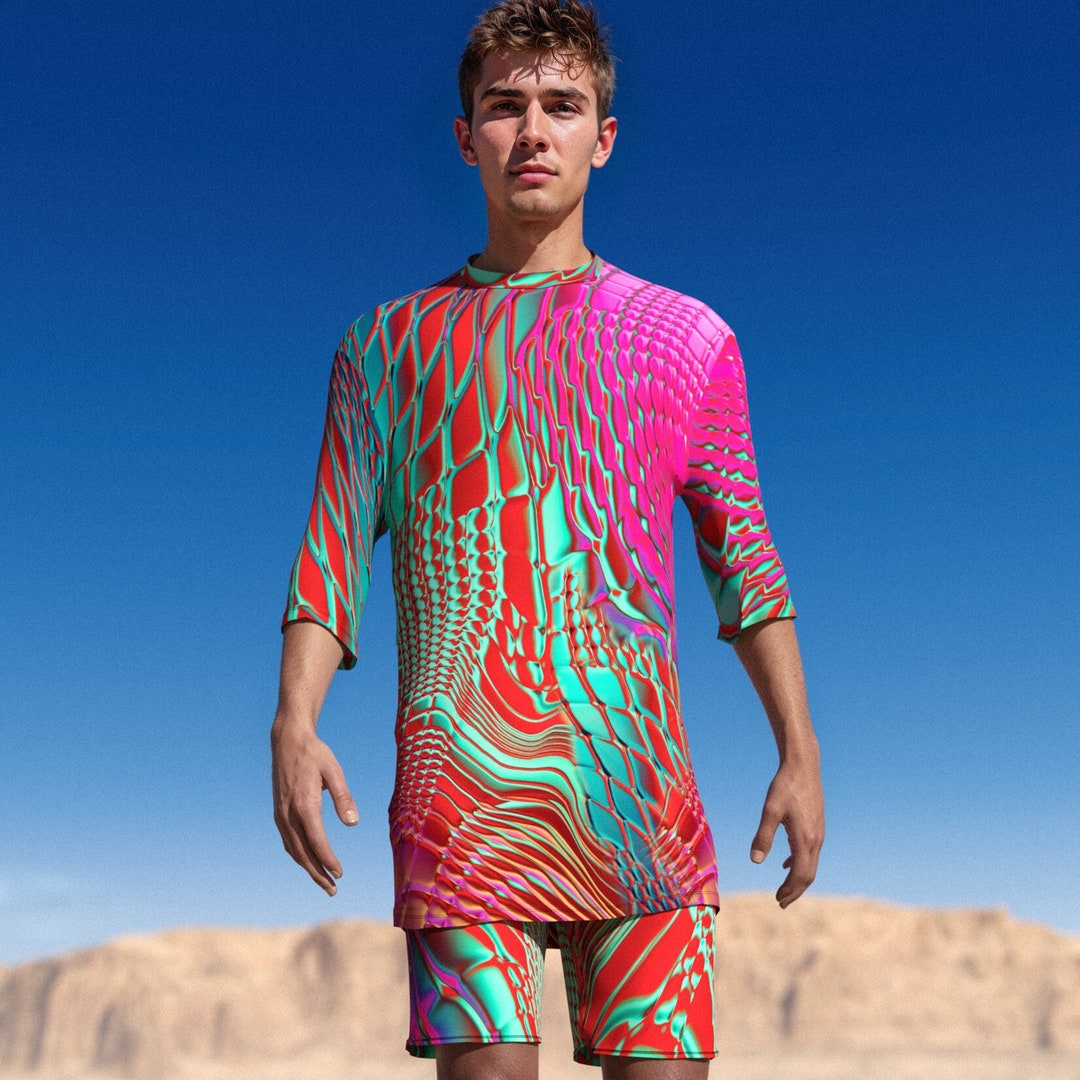 Rave Outfit Men, Men's Rave Disco Set, Men Rave Clothing, Festival Set ...