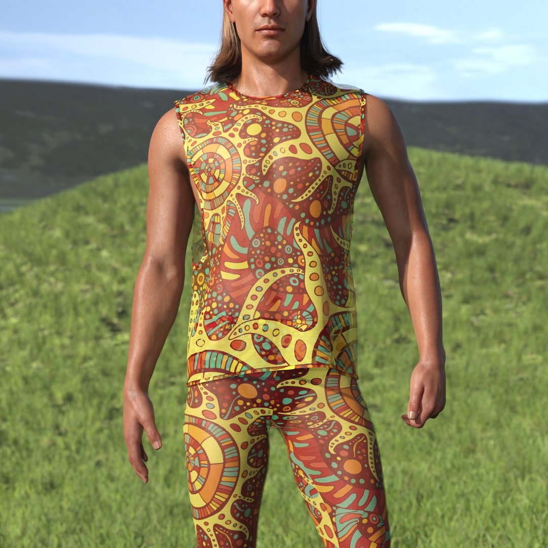 Hippie Transparent Male Outfit, Psychedelic Hippie Outfit, Vintage ...