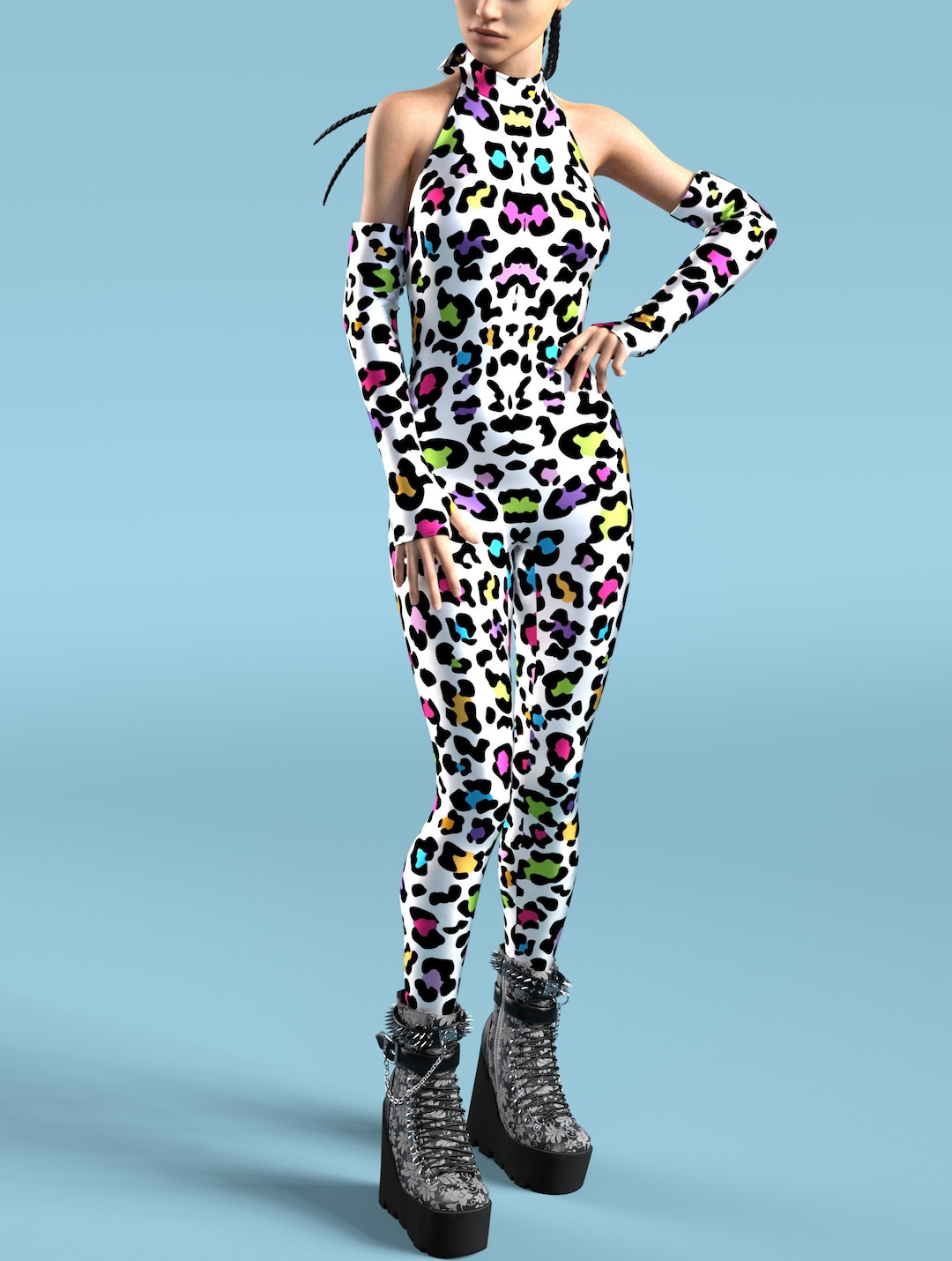 Cheetah Rave Outfit, Cheetah Rave Bodysuit, Festival Clothing Women ...