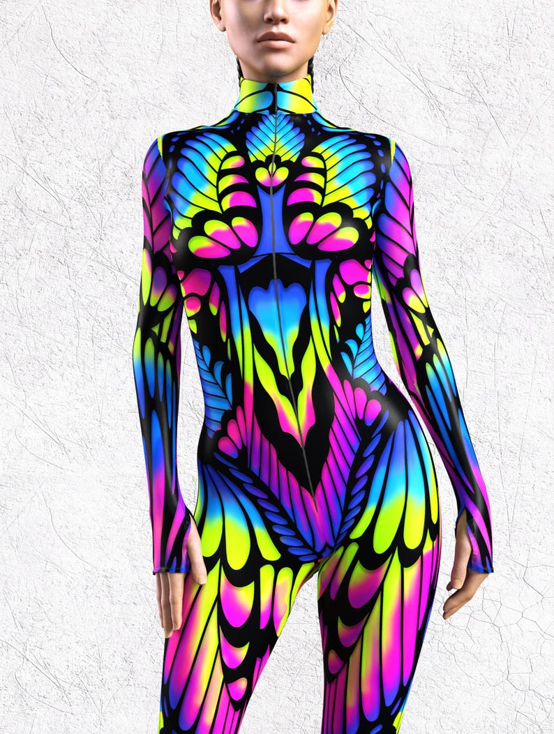 Neon Costume Set, UV Light Outfit, Rave Costume Set Woman, Performance ...