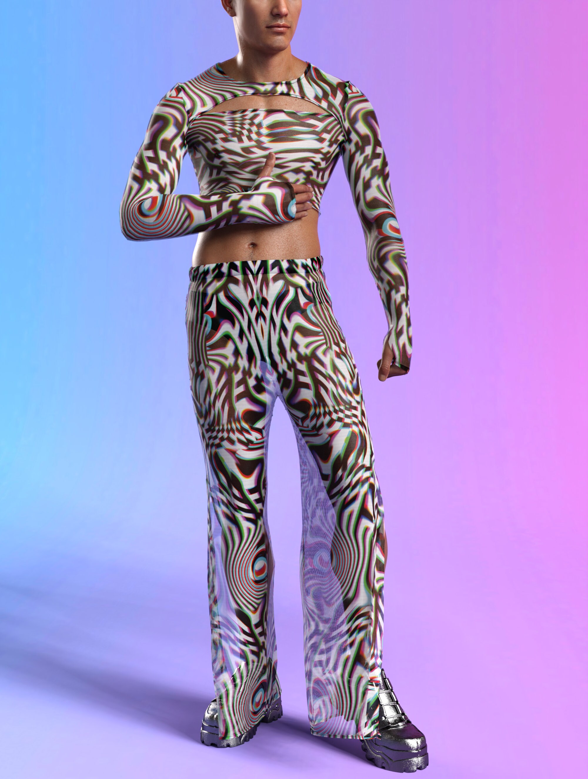 Rave Male Top, Festival Top For Men, Rave Transparent Top, Performance ...