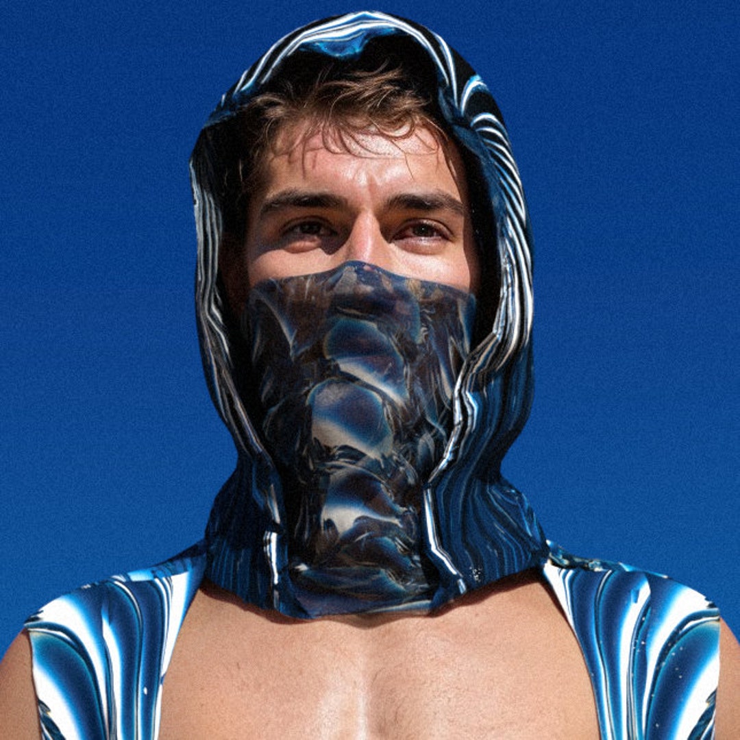 Festival Men Rave Hood, Rave Outfit Men, Festival Outfit Man, Male ...