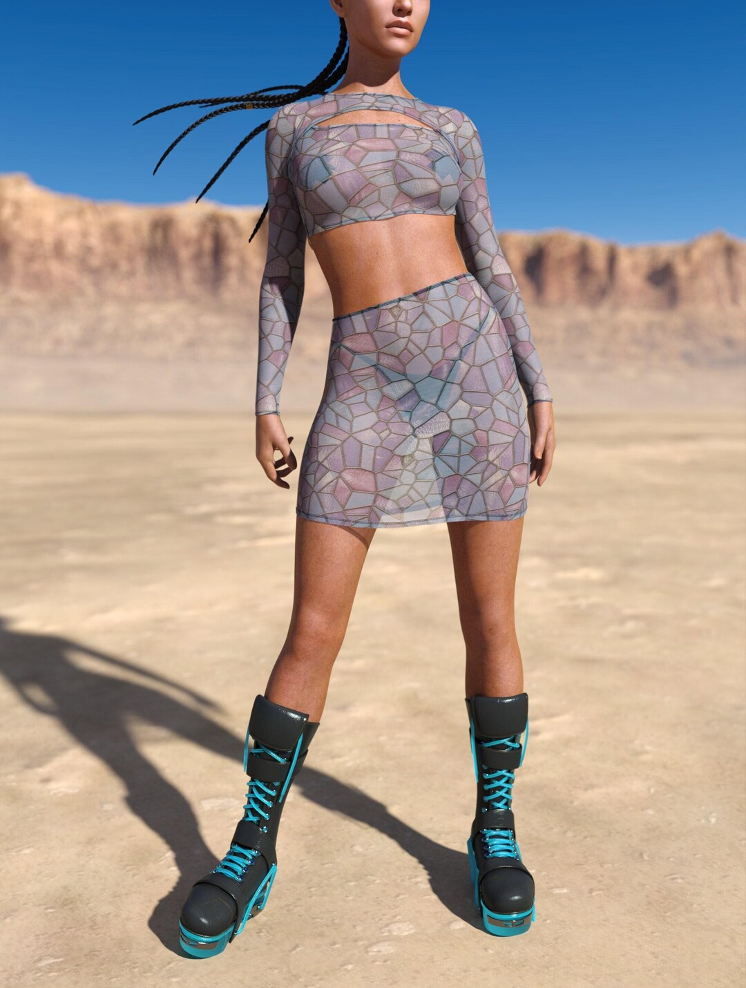 Festival Dream Mesh Skirt, Rave Crop Skirt, Psychedelic Mesh Skirt ...
