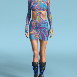 Transparent Rave Dress for Women, Womens Sheer Rave Cutout Dress, Mesh ...