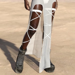 White Festival Leg Wraps for Women, Rave Leg Wraps, Festival Cutout ...