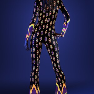 Neon Hippie Low Cut Costume,, UV Light Costume, Cutout Trippy Costume ...